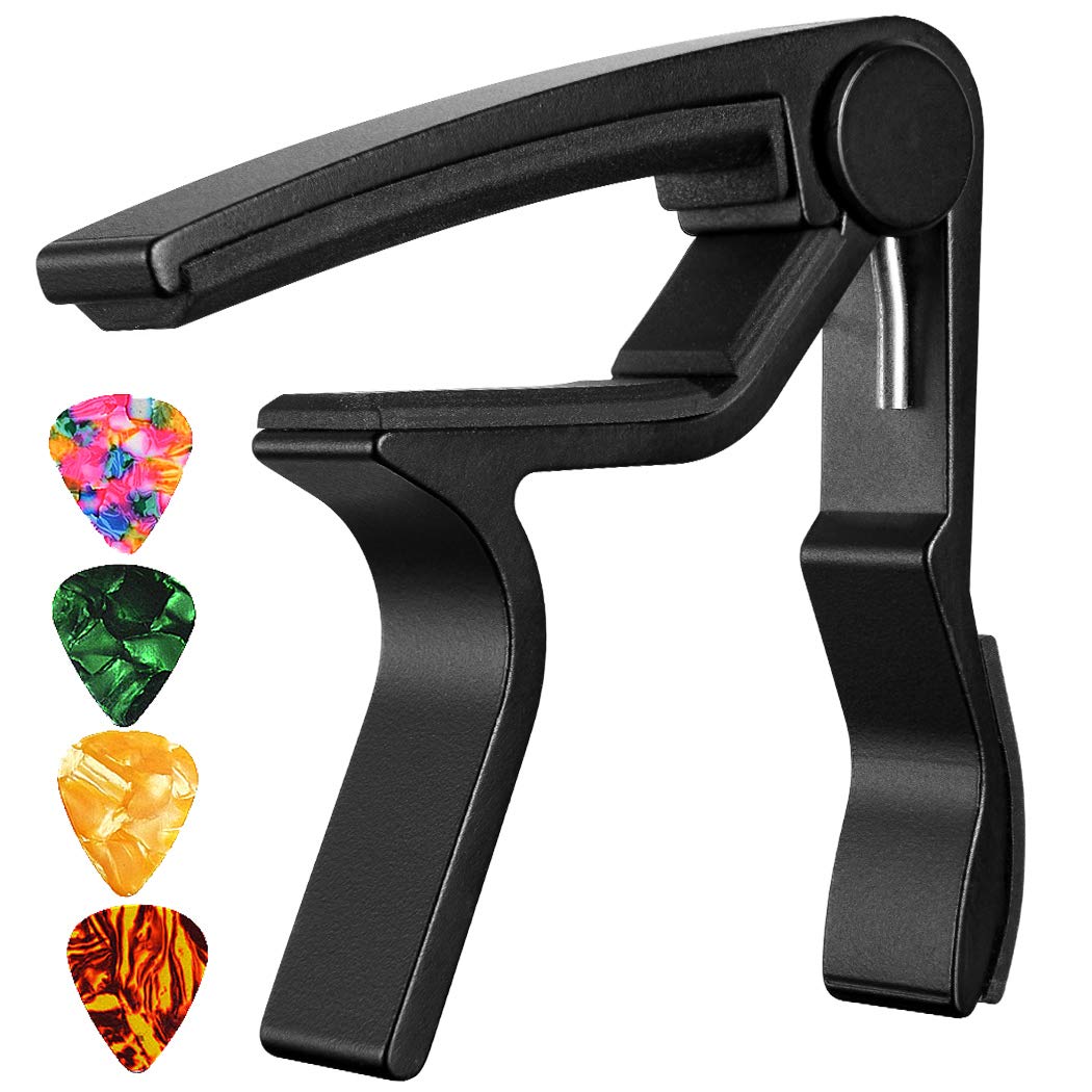 Guitar Capo,2 Pack Capo Black and Rosewood Capo Guitar Clamp Guitar Kapo for Acoustic and Electric Guitar