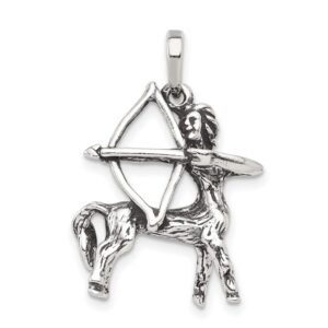 jewelry stores network sagittarius centaur archer zodiac sign pendant in 925 sterling silver 22 mm x 19 mm