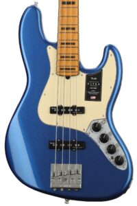 fender american ultra jazz bass, cobra blue, maple fingerboard