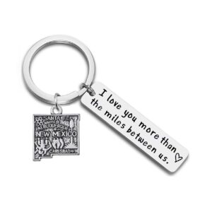 jjtzx i love you more than the miles between us long distance relationship state map keychain going away gift travel gift (new mexico)