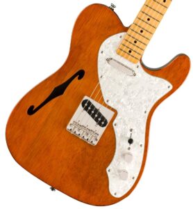 squier classic vibe 60s thinline telecaster electric guitar, with 2-year warranty, natural, maple fingerboard