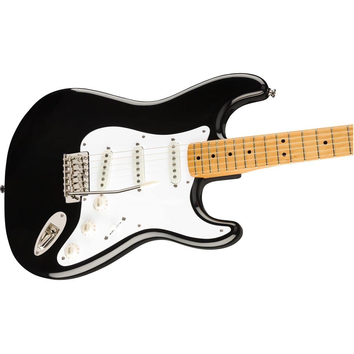 Squier Classic Vibe 50s Stratocaster Electric Guitar, with 2-Year Warranty, Black, Maple Fingerboard