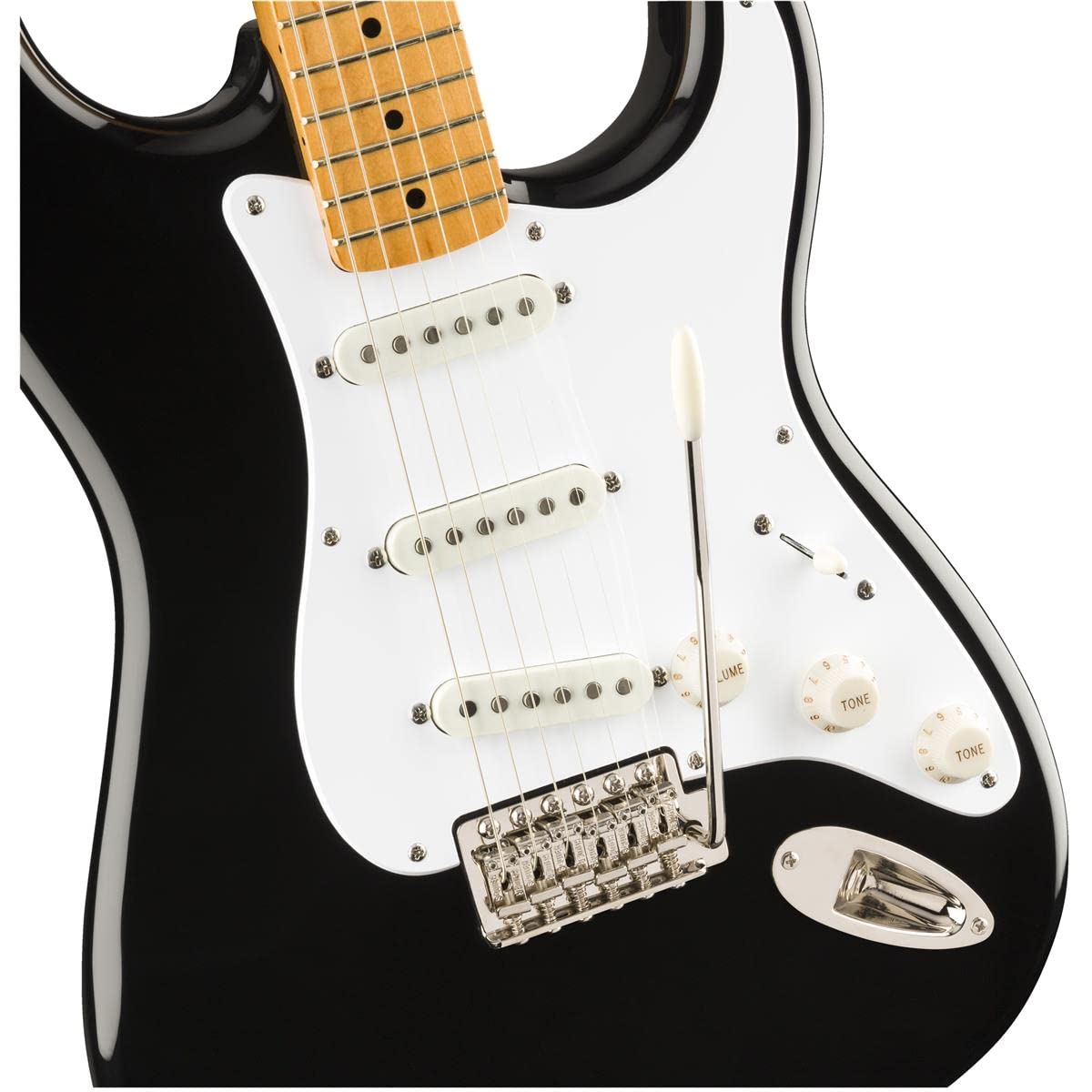 Squier Classic Vibe 50s Stratocaster Electric Guitar, with 2-Year Warranty, Black, Maple Fingerboard