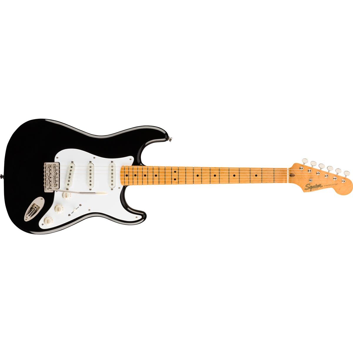 Squier Classic Vibe 50s Stratocaster Electric Guitar, with 2-Year Warranty, Black, Maple Fingerboard