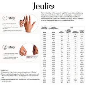 Jeulia Women's Wedding Rings Sterling Silver Promise Eternity Band Princess Cut Cubic Zirconia Wedding Engagement Anniversary Promise Floral Halo Rings Bridal Sets (7.0(U.S))