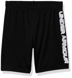 under armour boys' little kick off short, black sp20, 4