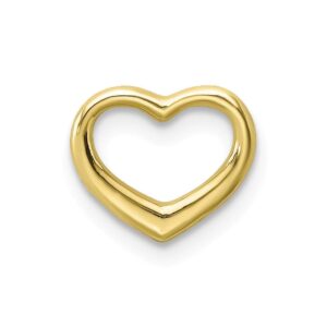 10k yellow gold small charm pendant, mini floating heart, high polish