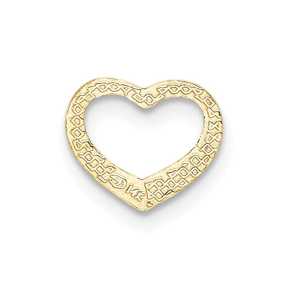 10K Yellow Gold Small Charm Pendant, Mini Floating Heart, High Polish