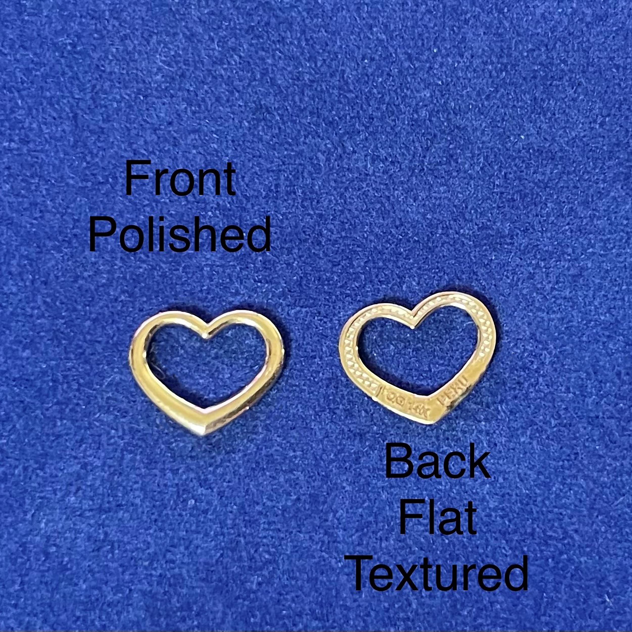 10K Yellow Gold Small Charm Pendant, Mini Floating Heart, High Polish