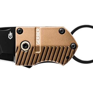 Gerber Gear Key Note - 1" Plain Edge Keychain Knife - EDC Gear and Equipment - Coyote Brown