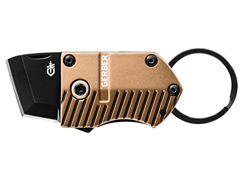 Gerber Gear Key Note - 1" Plain Edge Keychain Knife - EDC Gear and Equipment - Coyote Brown