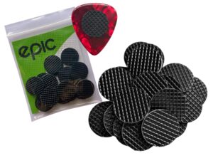 epic accessories 20-pack grips for guitar picks stop dropping your guitar picks while playing non-sticky stays in your hand epic accessories (comes with grips only)