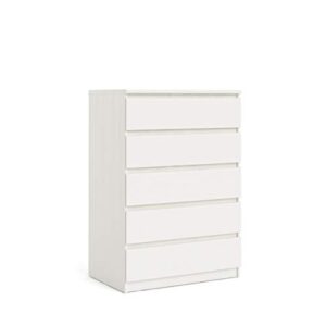 tvilum 5 drawer chest, white wood grain