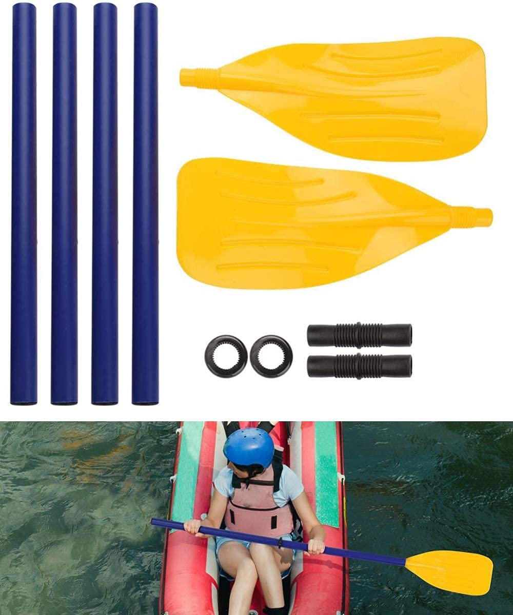 Jashem Boat Oars 2 Pieces Kayak Paddles Children Detachable Canoe Paddle Inflatable Boat PVC Oar Water sports Accessory (Plastic)