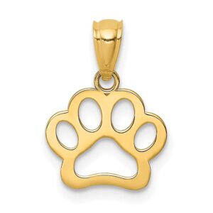 diamond2deal 14k yellow gold dog paw pendant