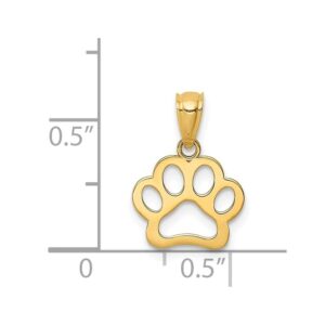 Diamond2Deal 14k Yellow Gold Dog Paw Pendant