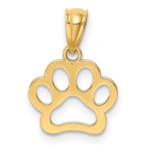 Diamond2Deal 14k Yellow Gold Dog Paw Pendant