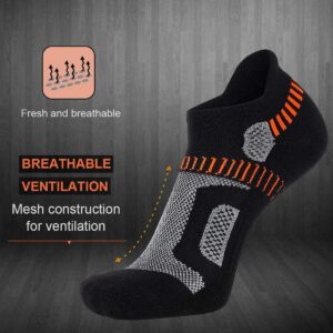 Heatuff Mens Athletic Ankle Socks Moisture Wicking Cushion Running Low Cut Sock 6 Pack