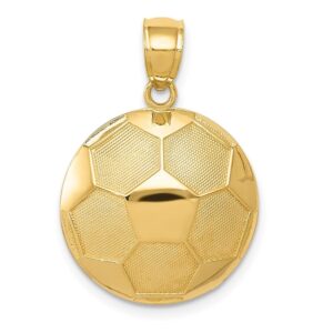 diamond2deal 14k yellow gold soccer ball pendant (l- 24 mm w- 17 mm)