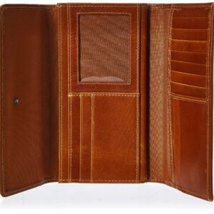 Timberland Women's Leather RFID Flap Wallet Clutch Organizer, Cognac (Buff Apache), One Size