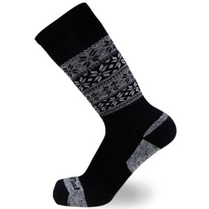 pure athlete kids alpaca ski socks - warm wool ski sock for boys and girls - skiing, snowboarding (1 pair - black, xs/s)