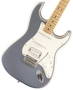 fender player stratocaster hss electric guitar, with 2-year warranty, silver, maple fingerboard