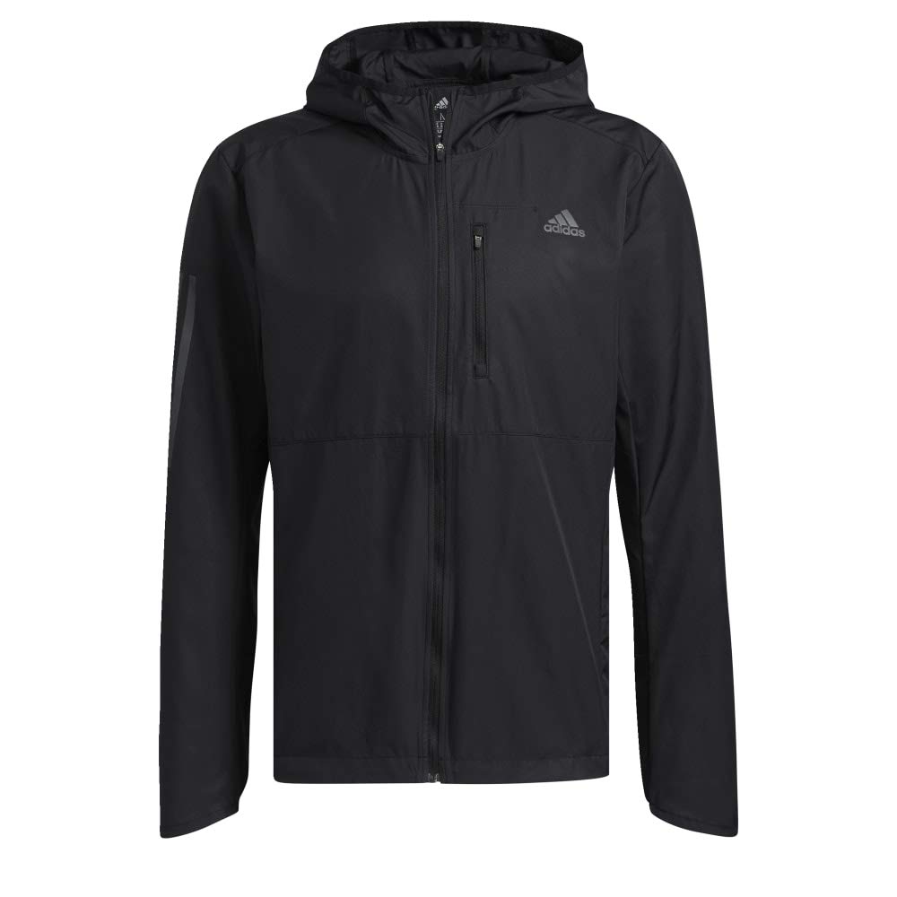 adidas Men's Own The Run Hooded Jacket, Black, Medium