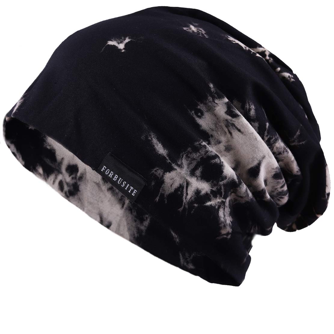 Wimdream Men Slouchy Beanie Hat Thin Baggy Summer Skull Cap (Black/Claret)