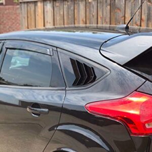 fit for Ford Focus ST RS MK3 Hatchback 2PC 2012 2013 2014 2015 2016 2017 2018 Shiny Black Window Side Louvers Vent