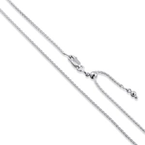 sterling silver adjustable wheat chain 1.9mm solid 925 italy new foxtail spiga necklace 30"