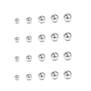 qwalit 16gauge stainless steel replacement balls for lip studs labret earrings septum rings externally threaded plastic balls 3mm - 8mm