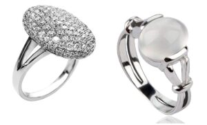 tinnetinybottle 2 piece, twilight bella swan moonstone ring & wedding engagement ring edward cullens size 9