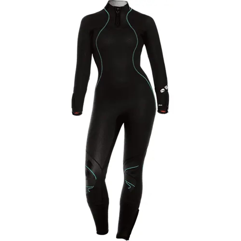 BARE 7MM Women's Nixie Ultra Full Wetsuit | Great for Scuba Diving | Comfortable Full Stretch Neoprene | Long Sleeve | Unique Omnired Material Woven into Fabric for Added Warmth | Grey Heather 08