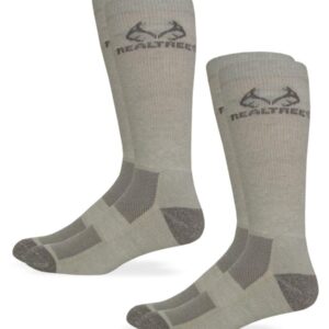 REALTREE Men's Standard Ultra-Dri Casual Crew Socks 2 Pack, Khaki, Large