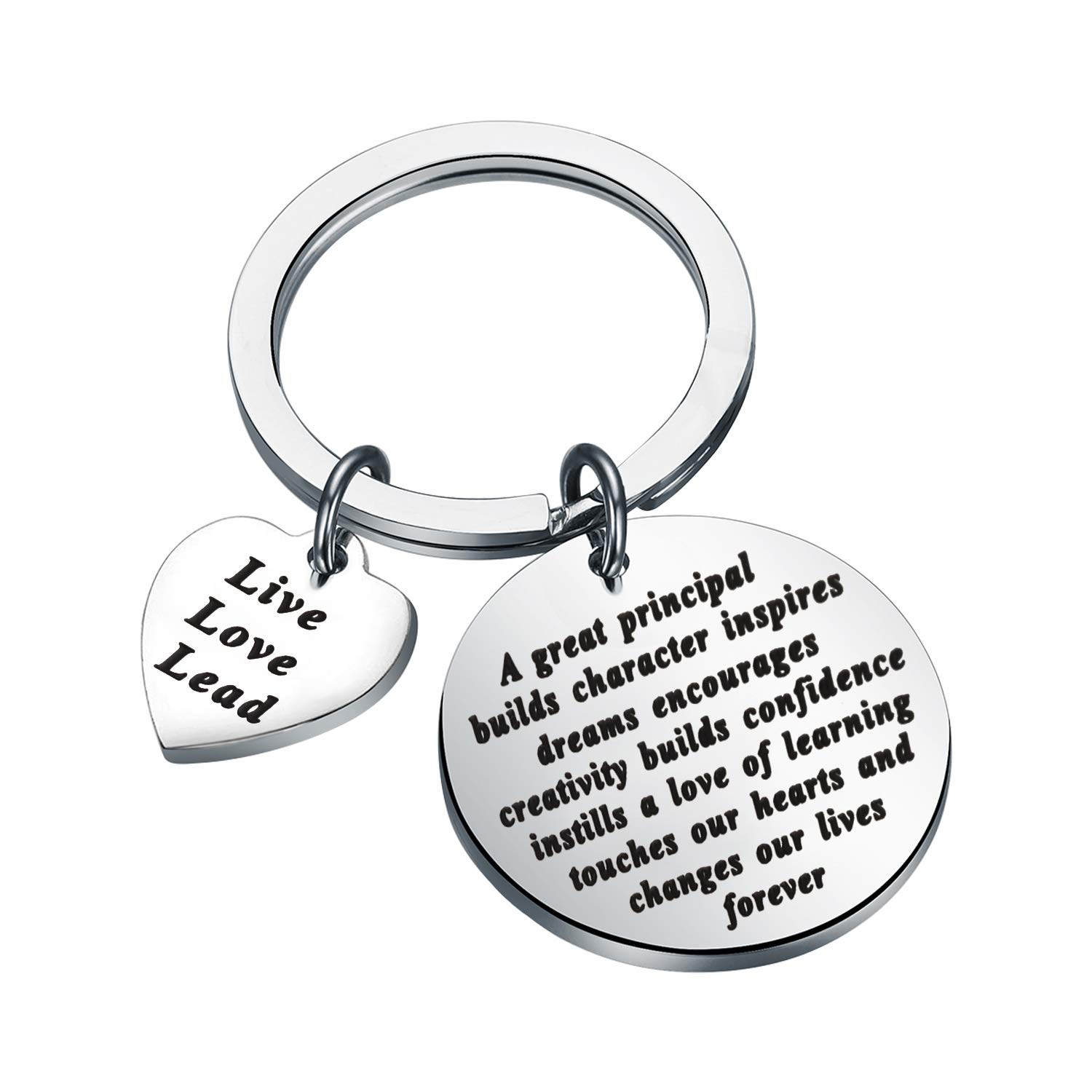 MYOSPARK Principal Keychain A Great Principal Builds Character Inspires School Principal Jewelry Retirement Thank You Gift (Principal Keychain)