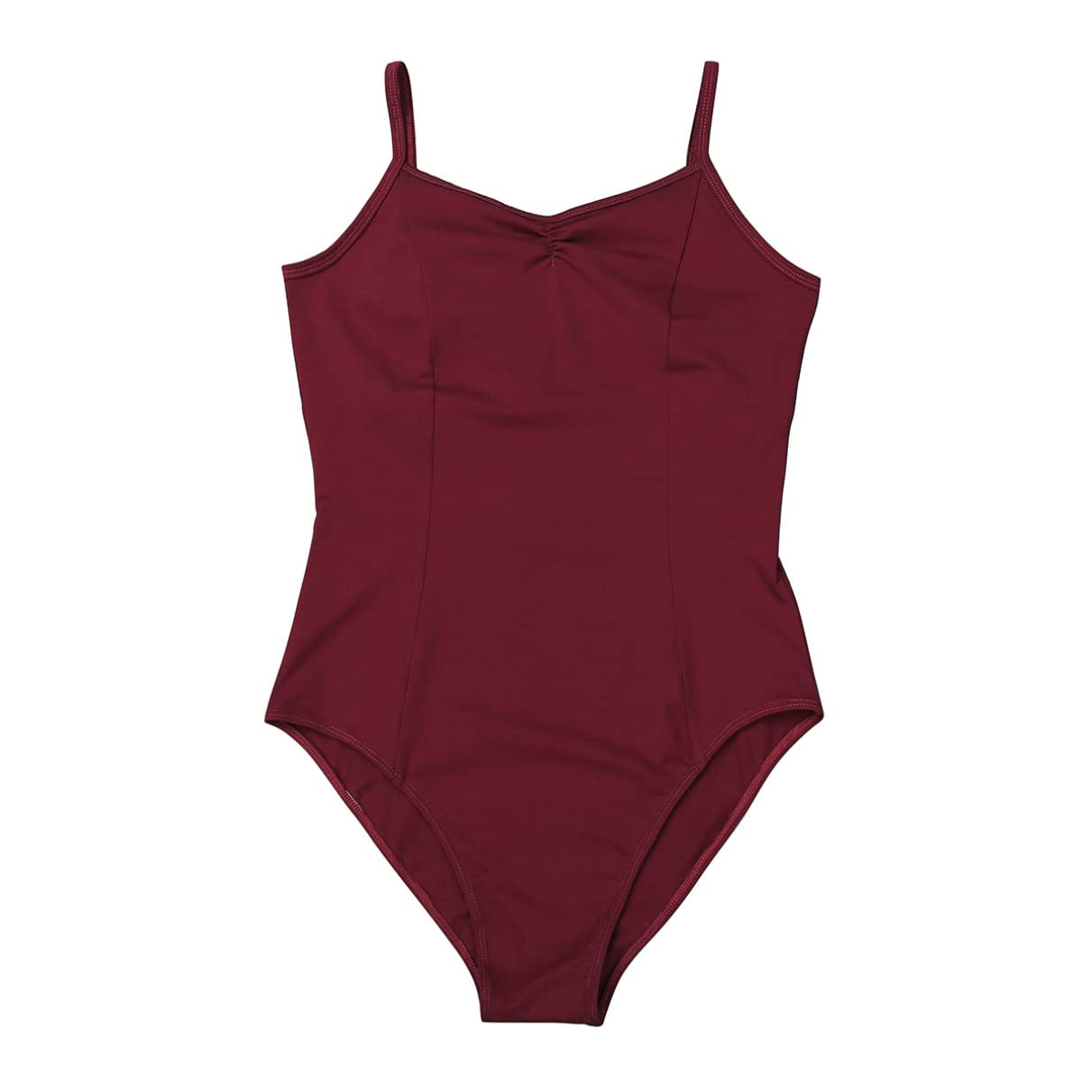 winying Womens Criss Cross Back Built In Shelf Bra Ballet Dance Leotard Gymnastic Bodysuit Dancewear Burgundy X-Large