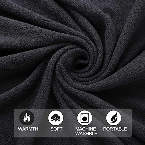 Fleece Sleeping Bag Liner Travel Sheet Camping Sleep Sack Ultralight Zippered Storage Bag Full Sized Zipper Backpacking Blanket for Traveling, Camping, Hiking, Outdoor Activities (Black)