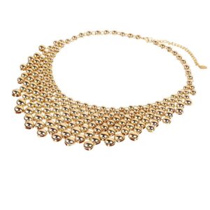 meidijingbei gold statement necklaces for women collar necklace glossy metal exaggerated necklace for women glamour necklace collar jewelry (gold)