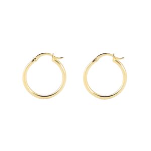 small hoop earrings for women - 18k gold plated earrings. 25mm diameter and 2mm thickness, thin hoop earrings for girls. great jewelry gift for womens