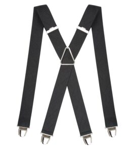 pierrot men’s suspenders - one size adjustable and elastic suspenders for men trousers heavy duty with 4 very strong clips