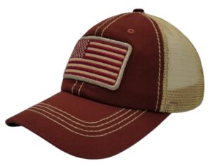 honor country us flag baseball hat usa american trucker cap rust burgundy