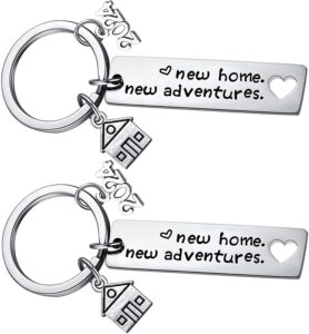 2pcs new home keychain 2024 housewarming gift for new homeowner house keyring moving in key chain new home owners jewelry from real estate agent