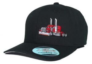 trucker truck hat big rig cap flex fit (l/xl, red)