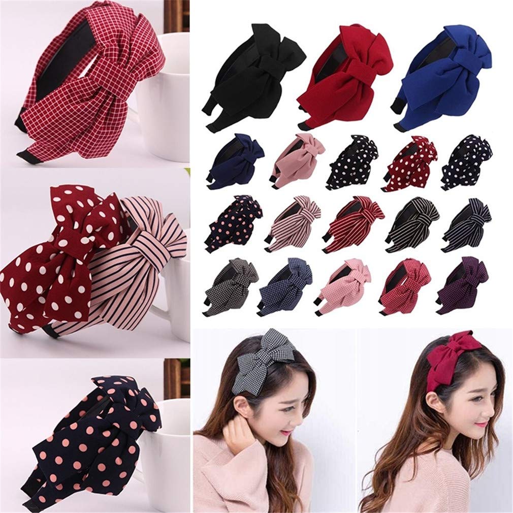 Towood Pack of 5 Women's Vintage Bow Hair Hoop Fashion Sweet Headband Accessories