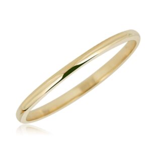 avora 10k yellow gold plain band stackable ring - size 1