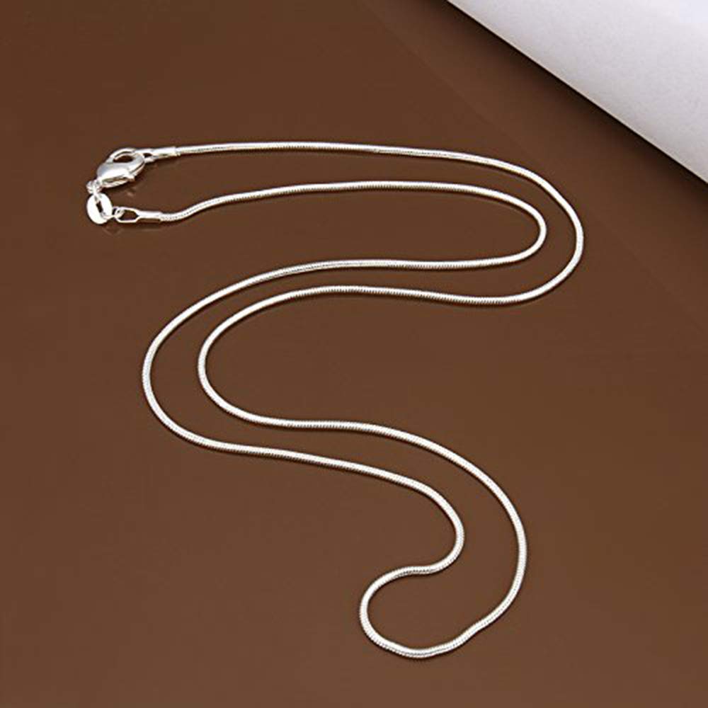 Goldenchen Fashion 925 Sterling Silver 1mm Snake Chain Necklace Jewelry Chain 16" - 30" for Men & Women (16 Inches)