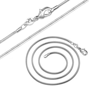 Goldenchen Fashion 925 Sterling Silver 1mm Snake Chain Necklace Jewelry Chain 16" - 30" for Men & Women (16 Inches)