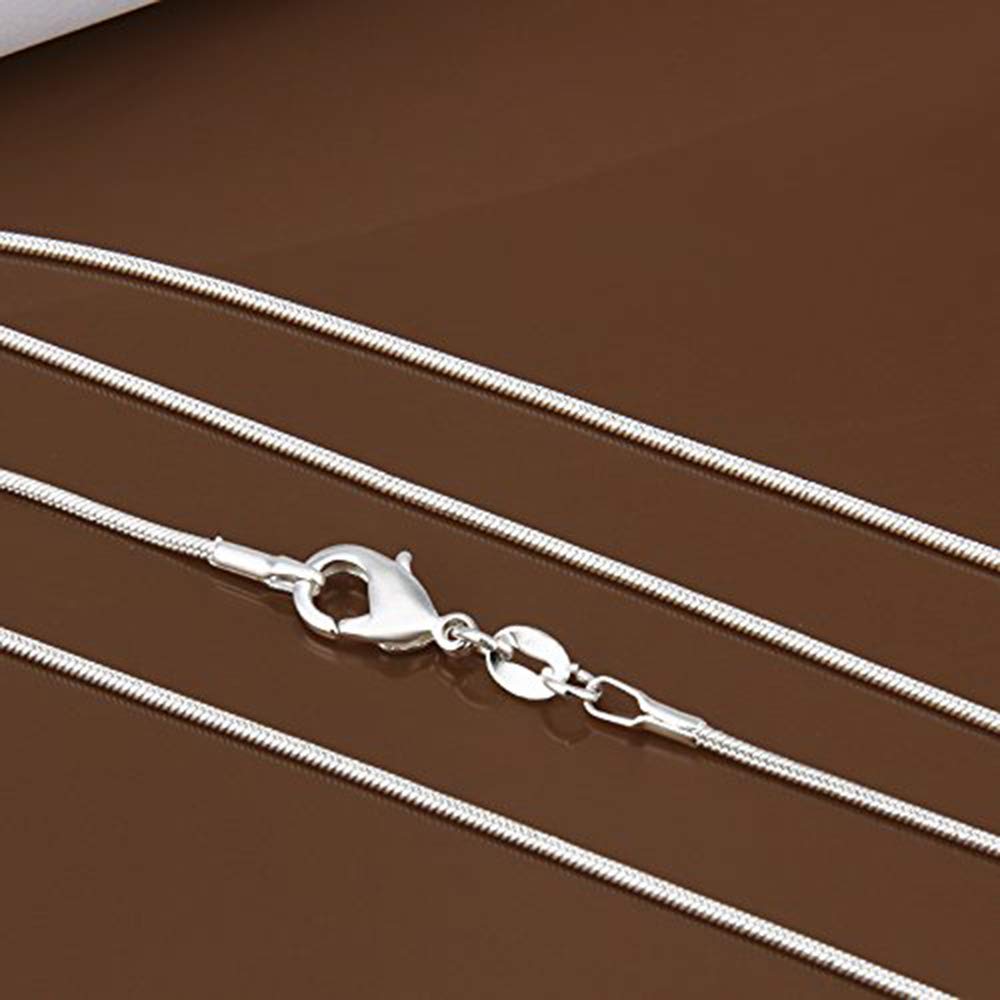 Goldenchen Fashion 925 Sterling Silver 1mm Snake Chain Necklace Jewelry Chain 16" - 30" for Men & Women (16 Inches)