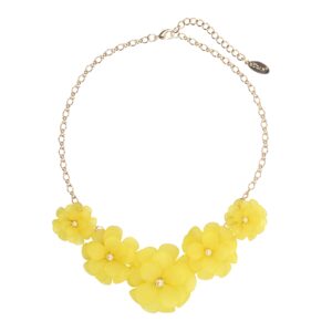 bocar flower collar necklace, floral flower summer beach statement choker necklaces for women handmade women jewelry party gift (nk-10241-yellow)