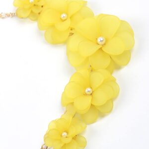 Bocar Flower Collar Necklace, Floral Flower Summer Beach Statement Choker Necklaces for Women Handmade Women Jewelry Party Gift (NK-10241-yellow)